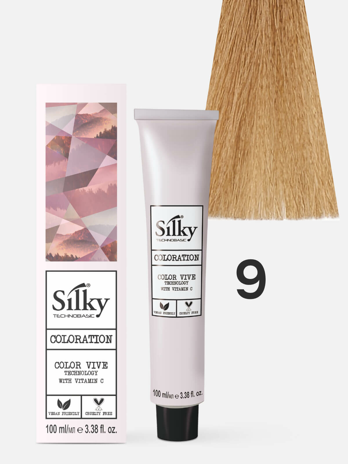 Крем - краска для волос профессиональная Silky Color Vive/Ultralift 9 Блонд, 100 мл