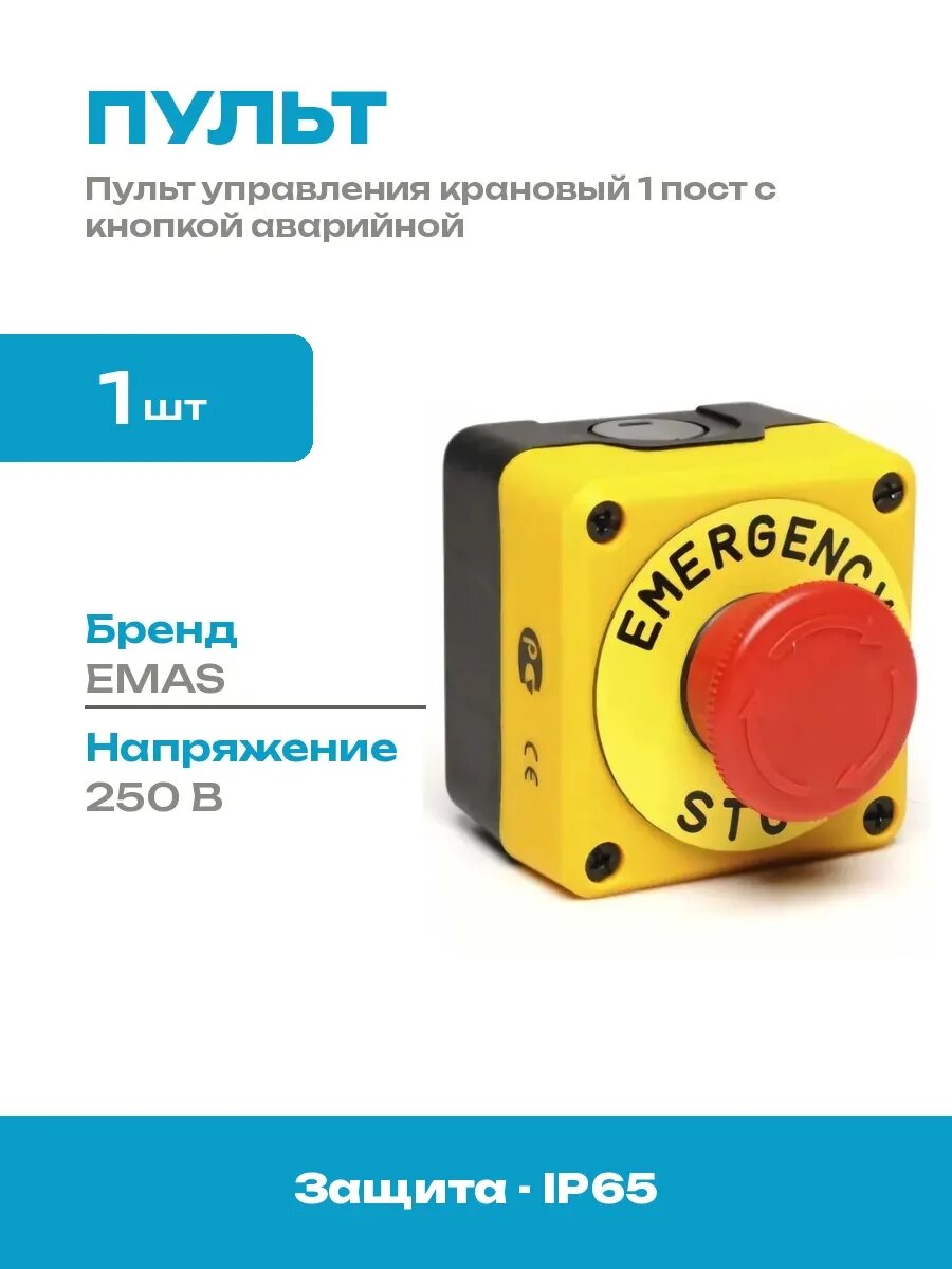 Кнопочный пост для тельфера 1 кнопка с защитой 250 Вольт