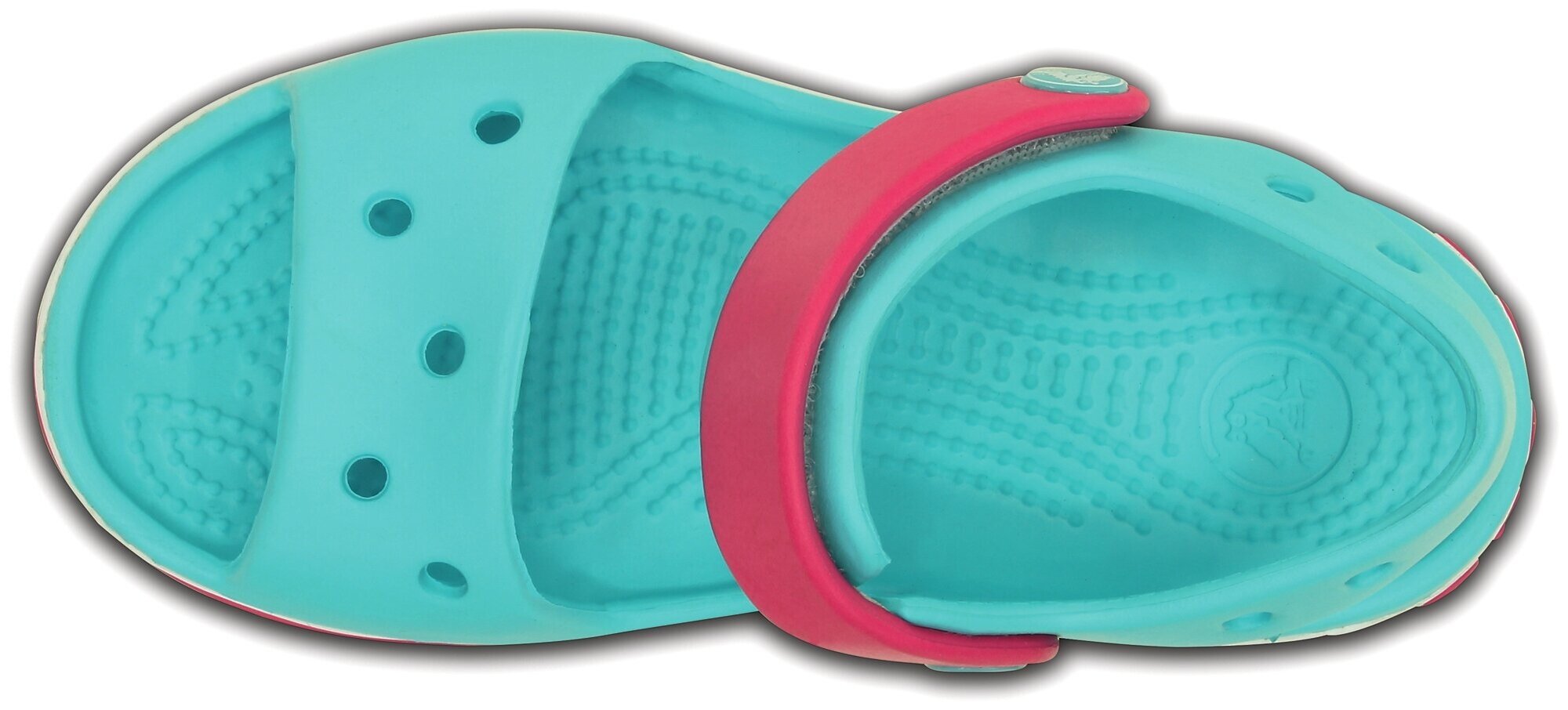 Сандалии Crocs Crocband Sandal, размер C13 US, бирюзовый/розовый — фото 1