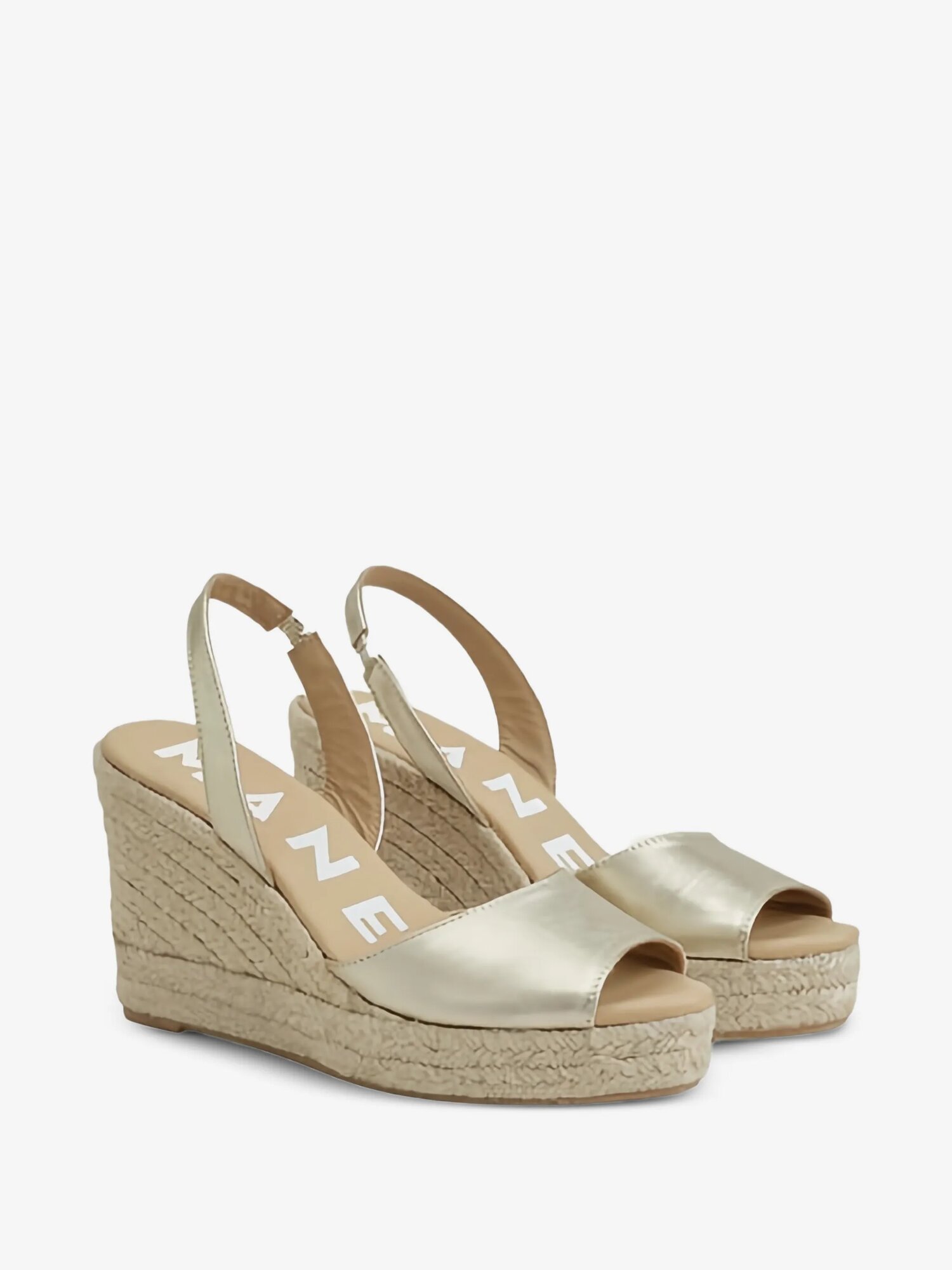 Эспадрильи Manebi Metallic-leather slingback espadrilles, размер 41, золотистый — фото 1
