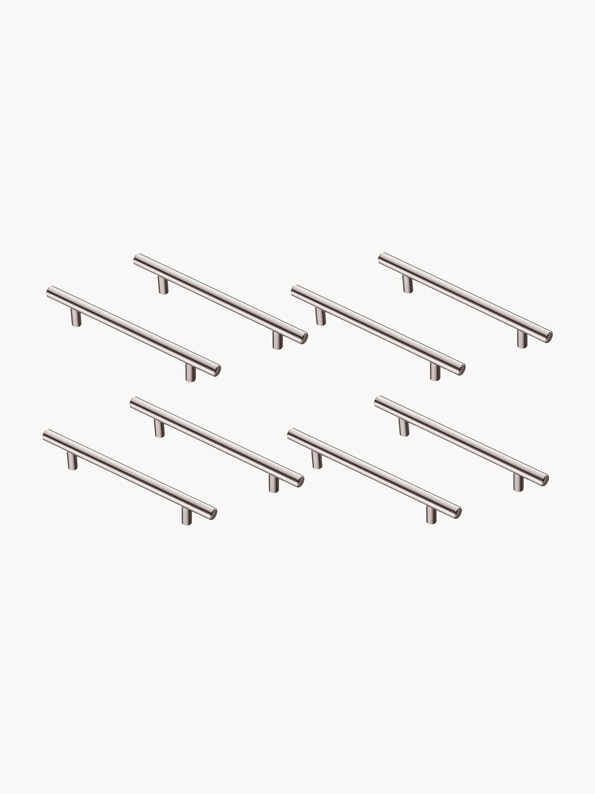 Мебельная ручка - рейлинг из нержавеющей стали 256мм / 356мм, D12мм, хром глянцевый 8 шт