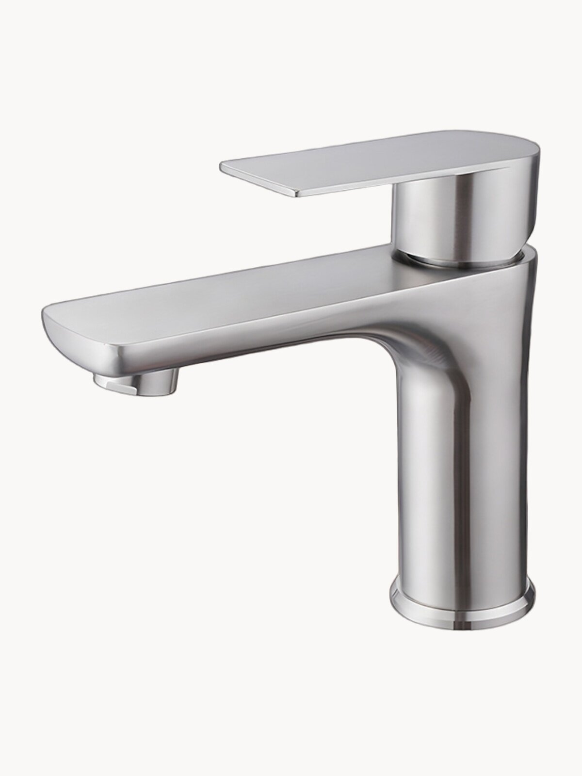 Смеситель для раковины Smesico, нержавеющая сталь, однорычажный, сатин