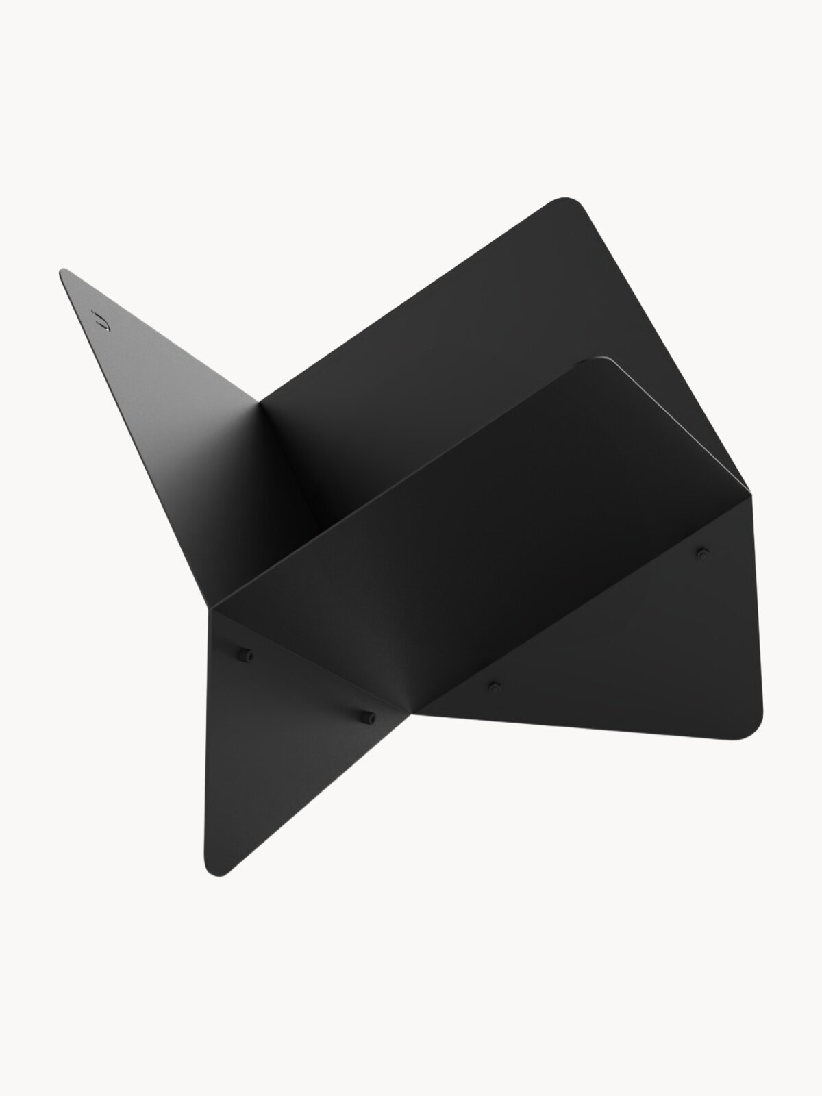 Подставка - органайзер для виниловых пластинок SteelFun Кубик черная металлическая (до 90 пластинок)