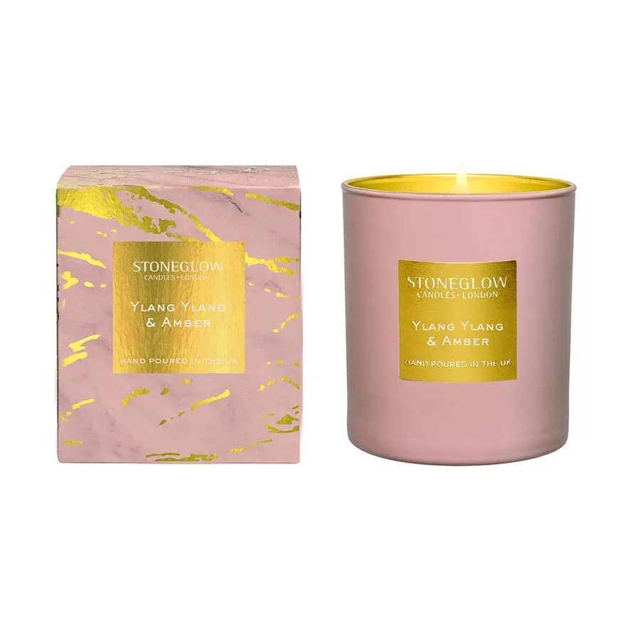 Свеча для дома Стоунглоу Иланг Иланг Амбра 220 гр - Stoneglow Ylang Ylang and Amber с амброй