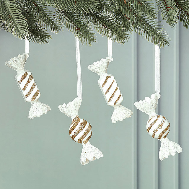 Набор елочных игрушек Конфетки Salbri - Сладкие Мечты 11 см, 4 шт, Winter Deco, 1000462