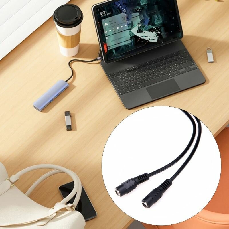 5шт Разъемы Кабеля Питания DC5.5x2.1 мм, Силовой Кабель С Косичкой, 2-х Цветной Провод для Электронных Устройств