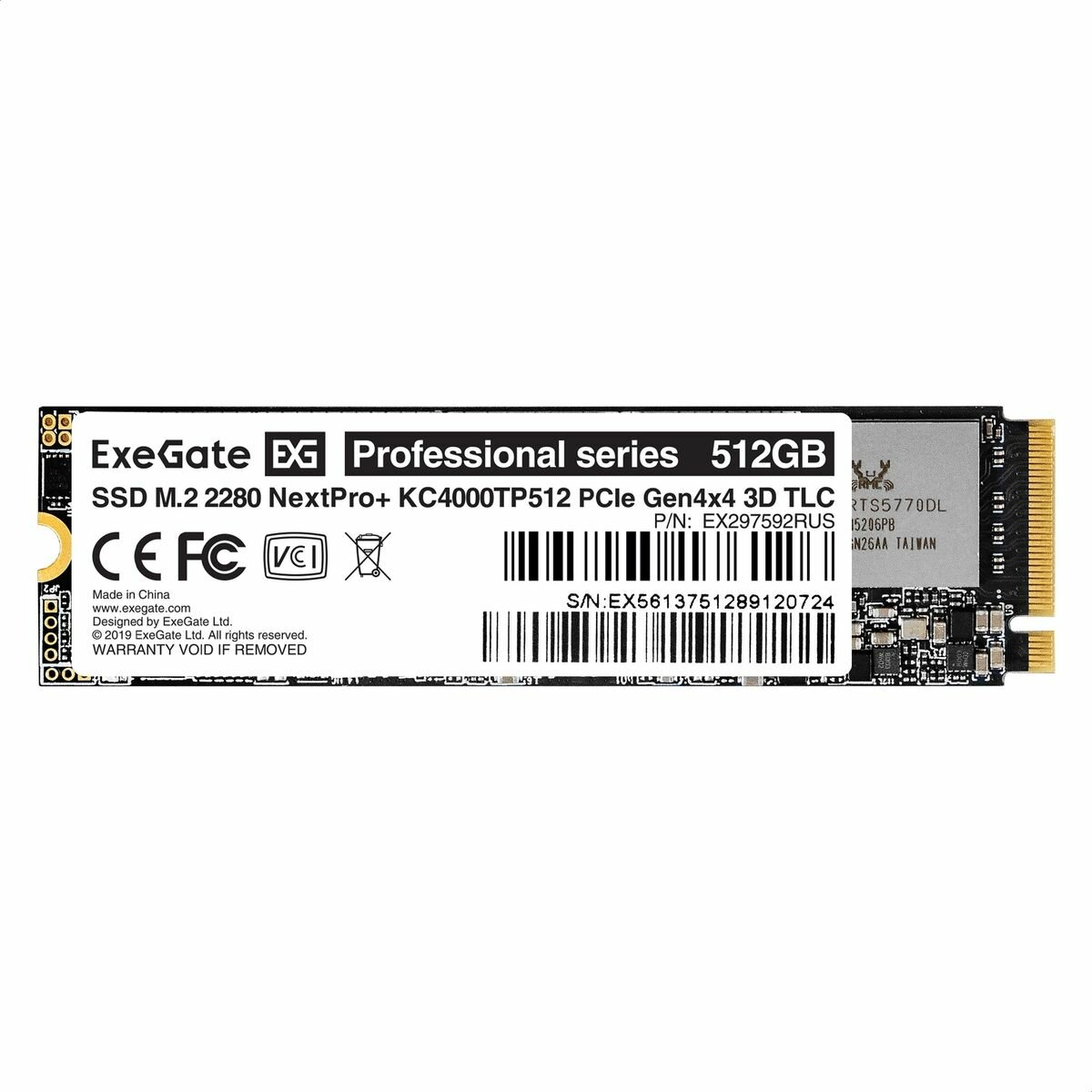 Накопитель SSD Exegate NextPro+ KC4000TP512, 512 ГБ, M.2 2280 (EX297592RUS)