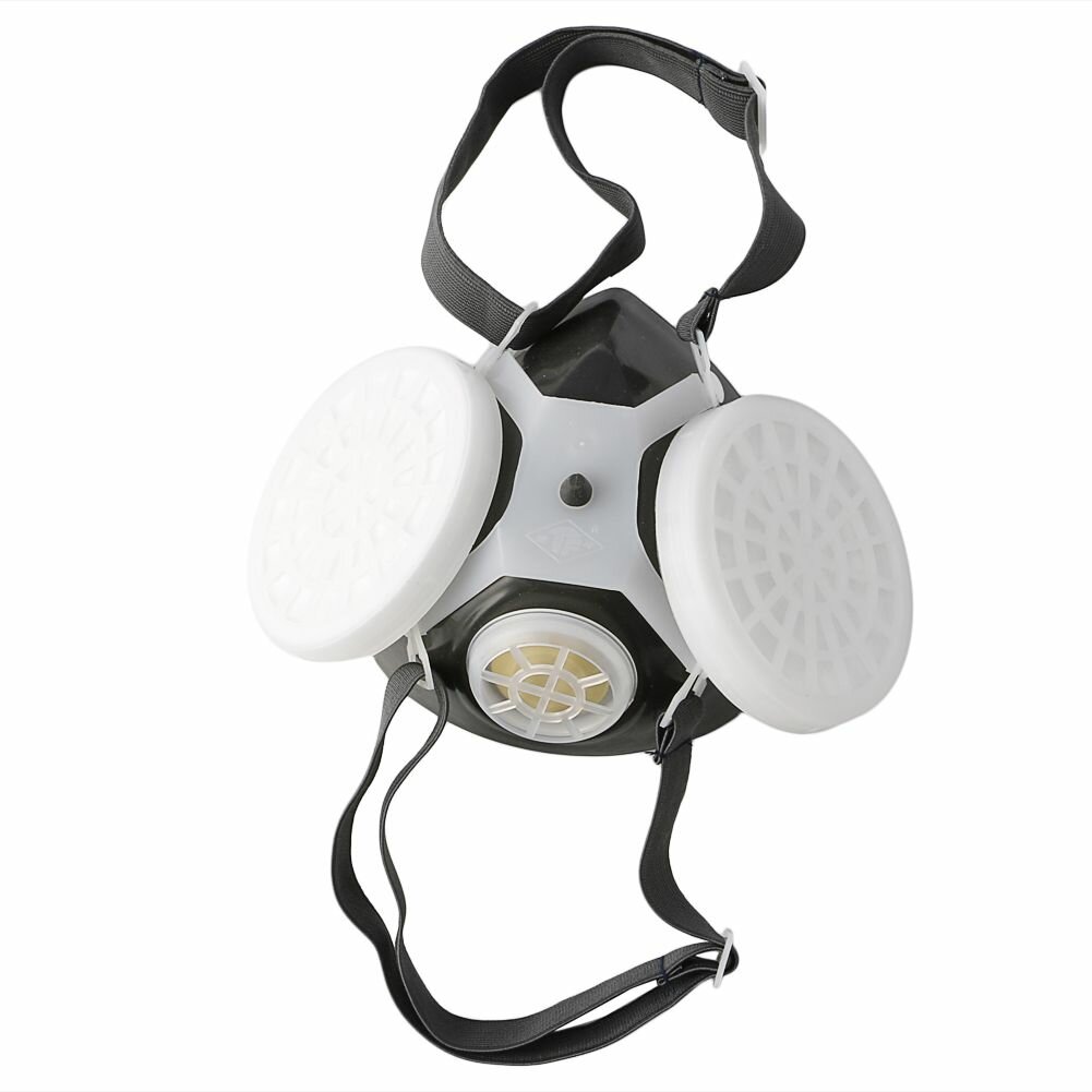 Респиратор универсальный силиконовый для сварки и покраски, регулируемый респиратор против пыли и химических испарений, серый