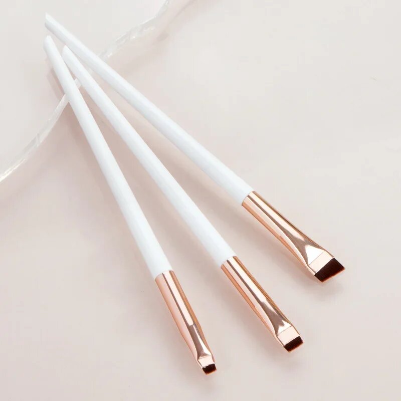 Набор кистей для бровей и глаз RUZOFO 3шт, C507-white gold