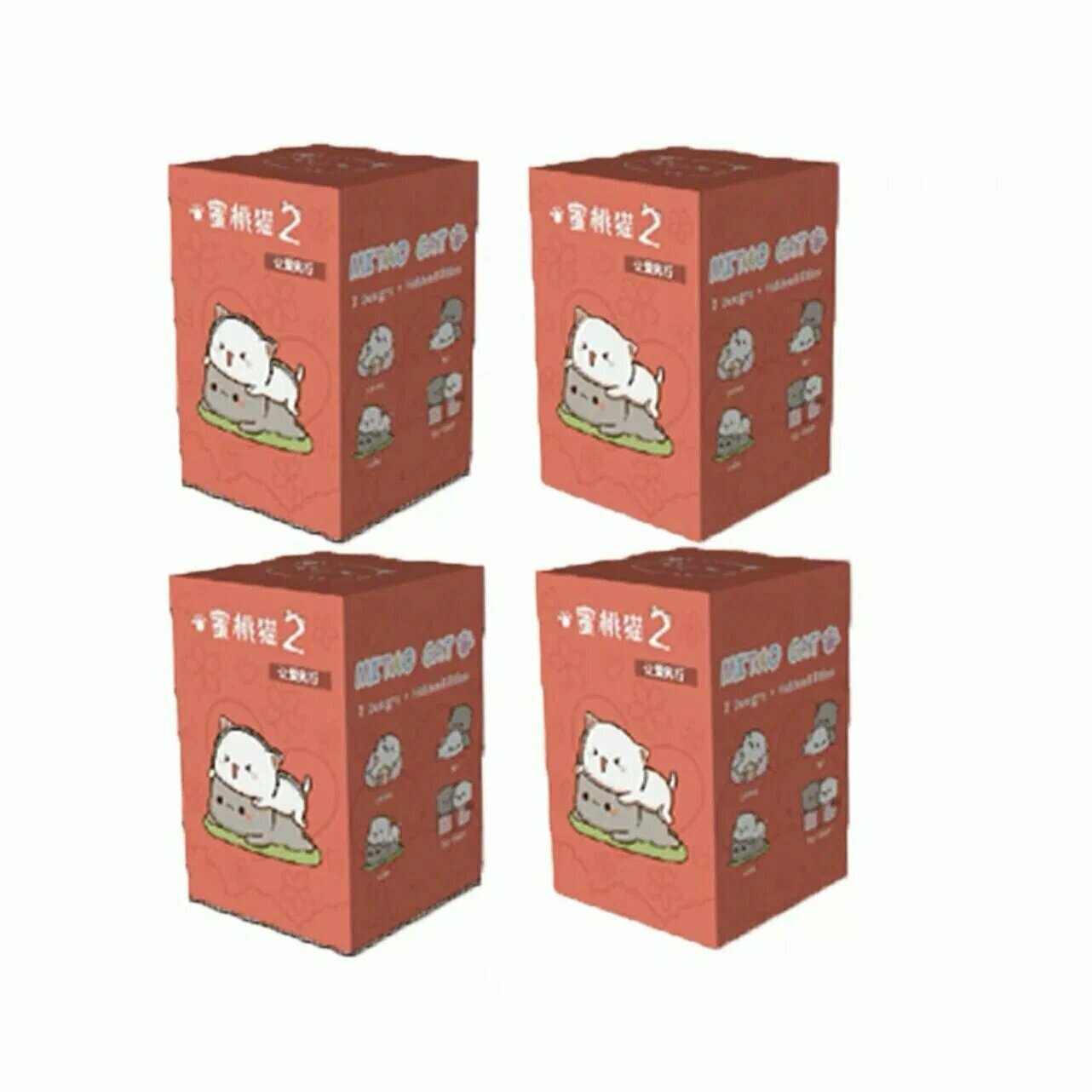 Фигурки-сюрпризы Kawaii Mitao Cat random 4pcs, ПВХ, 4-7см, унисекс