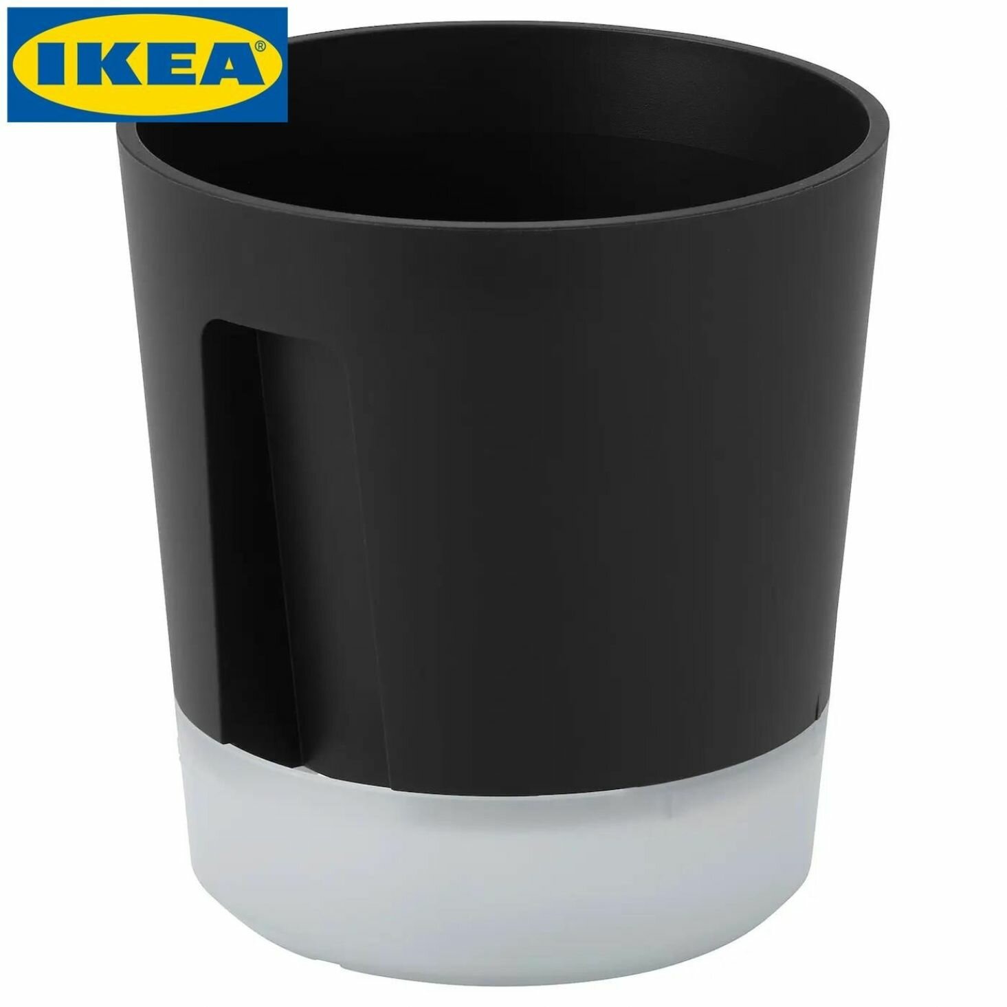 IKEA V RDTR D горшок с автополивом, для дома/улицы, прозрачный/угольно-чёрный, 9 см