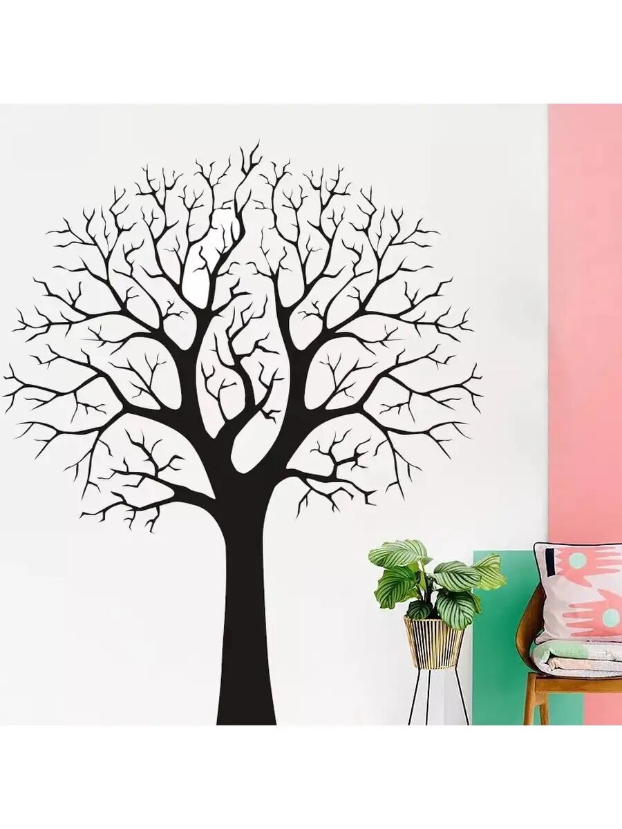 Наклейка на стену для декора интерьерная Дерево