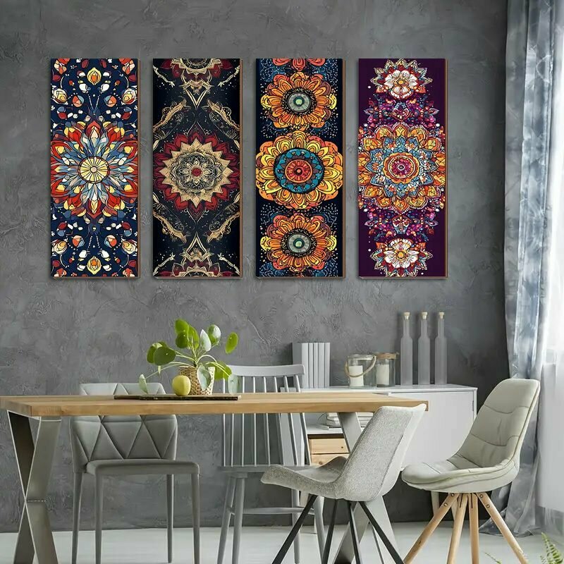 Набор деревянных декоров "Мандала-Цветок", двусторонний скотч