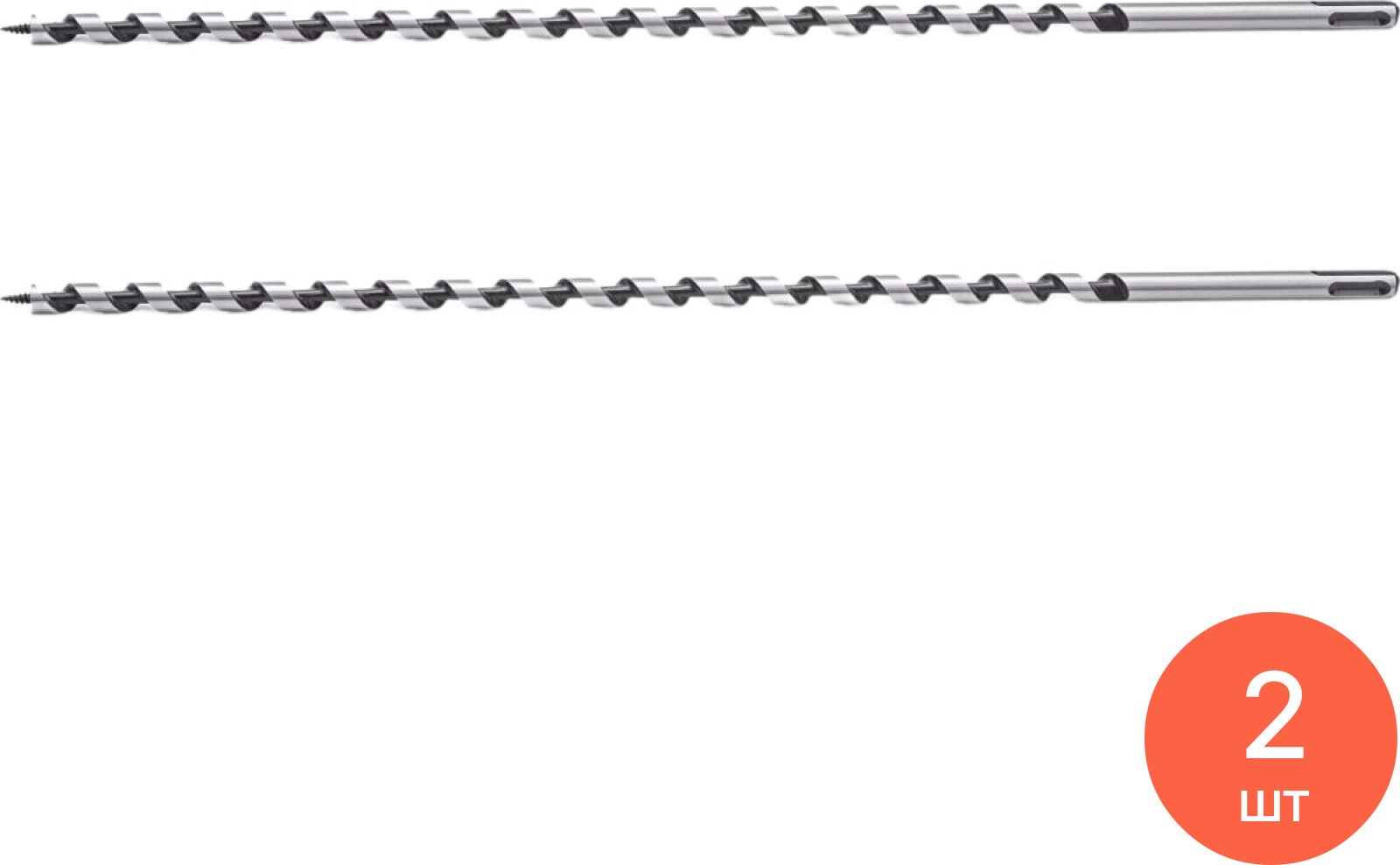 Сверло по дереву Hardcore / Хардкор Левиса балочное, хвостовик SDS-Plus, из инструментальной стали, диаметр 10мм, длина 460мм / инструменты (комплект из 2 шт)