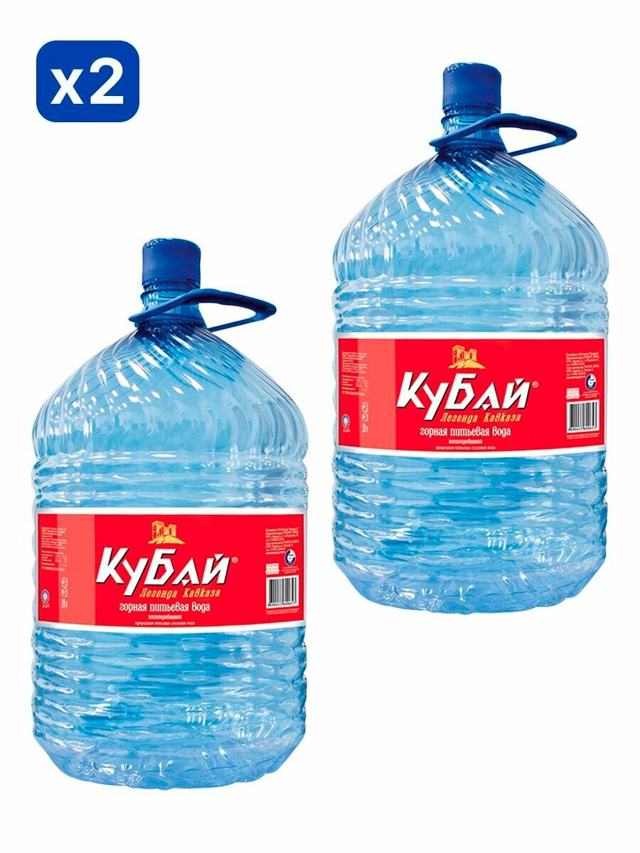 Вода питьевая Кубай 19л негазированная (бутыль одноразовая 2 шт.)