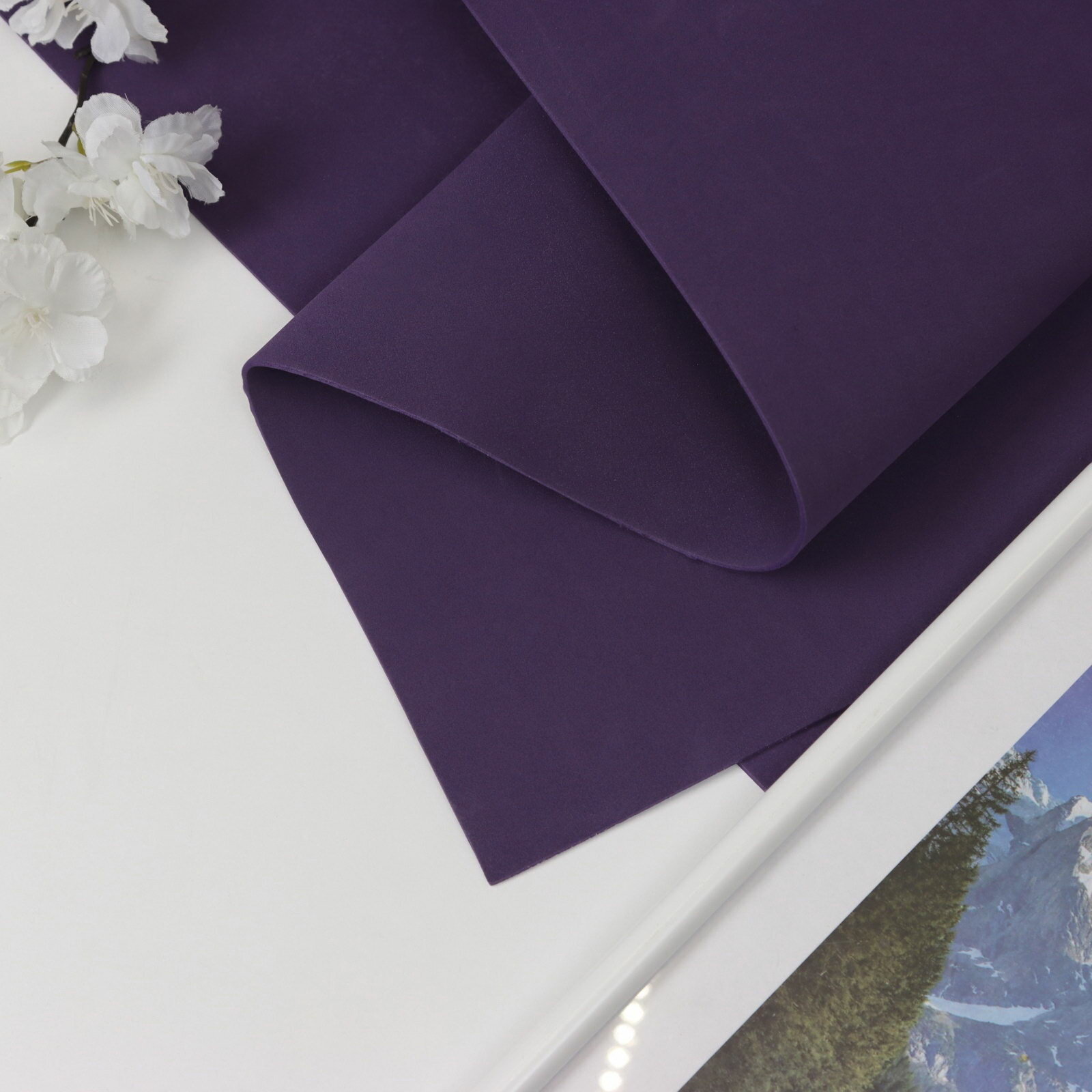 Фоамиран иранский, 2 мм, индиго/121, 60x70 см, особенность: бархатный(ая), 10 шт.