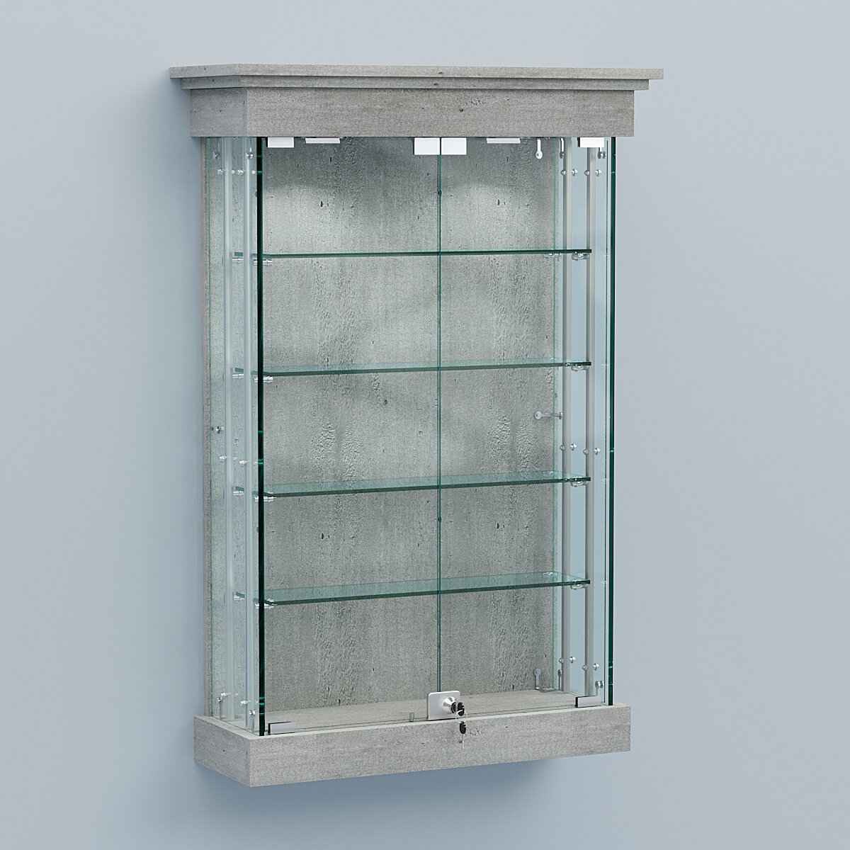 Витрина для музеев "Коллекция" настенная №1-4А-РЕГ, Метрополитан Грей