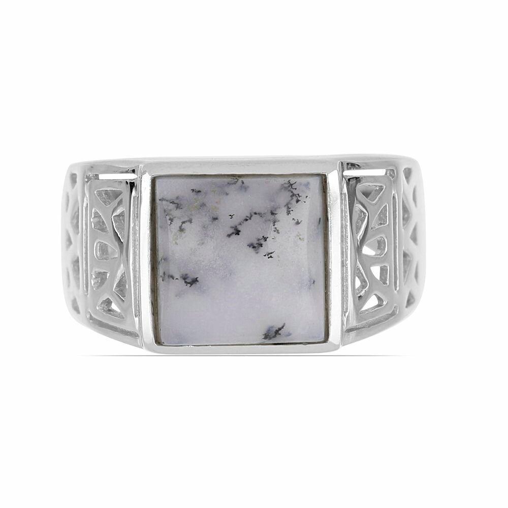 Кольцо тонкое, серебро, 925 проба, родирование, агат