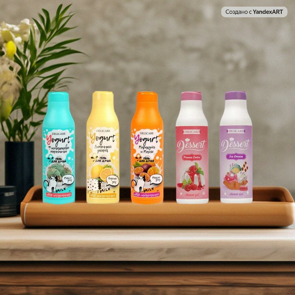 Delicare Набор гелей для душа гель 400 МЛ*5 шт