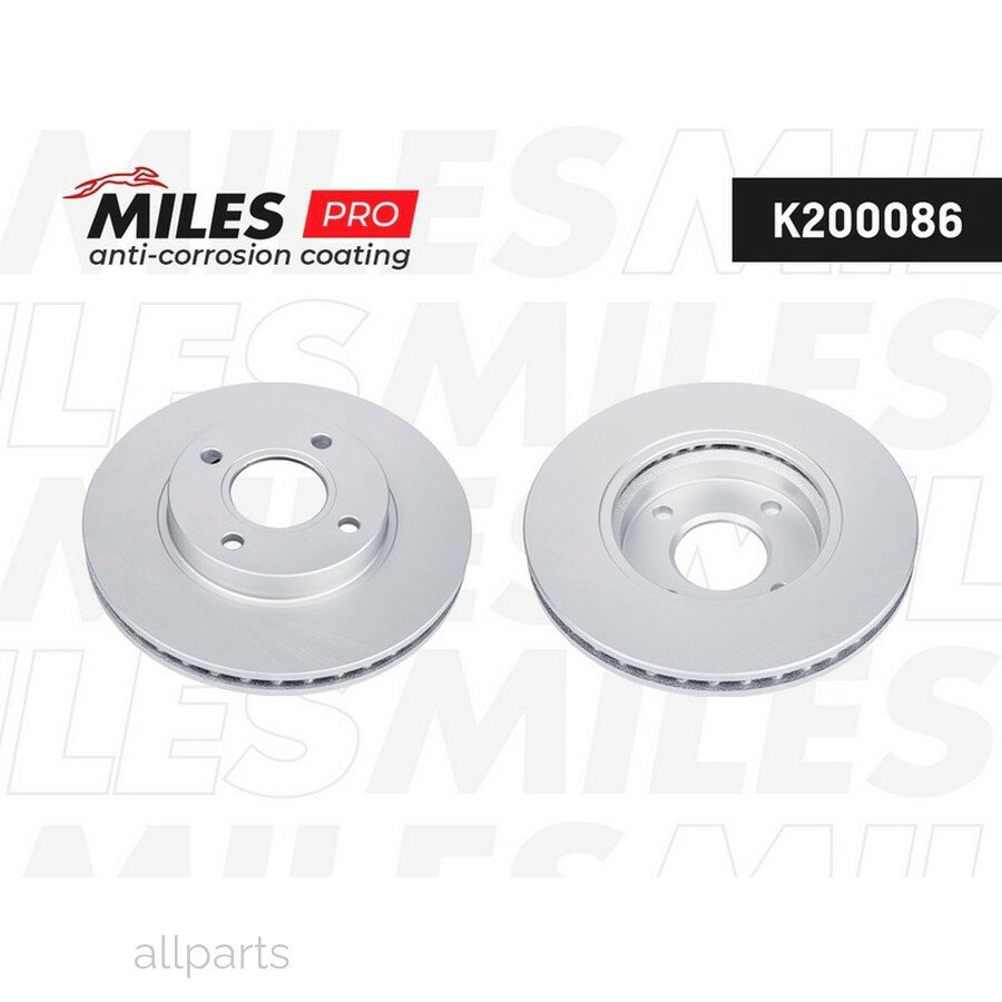 MILES K200086 Диск тормозной FORD MONDEO 93-00/SCORPIO 93-98 передний D=260мм.