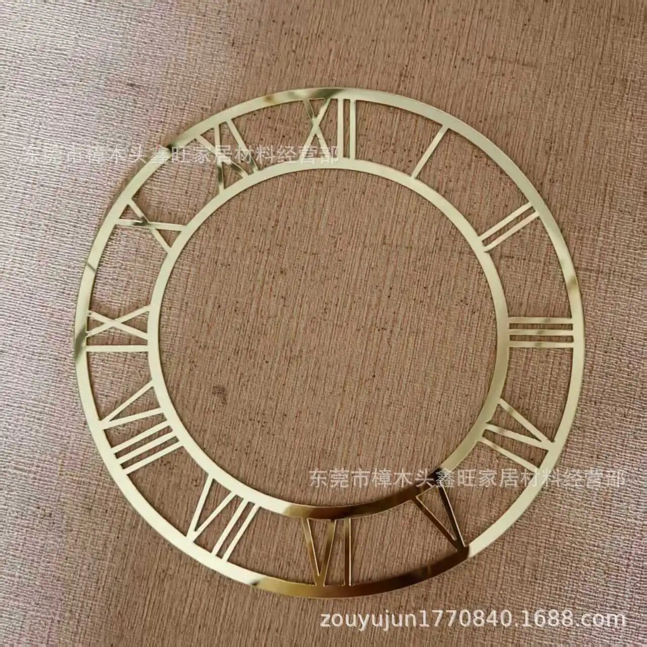 Зеркальные настенные панели с римскими цифрами, акрил 20cm 1pcs, Mirror light gold