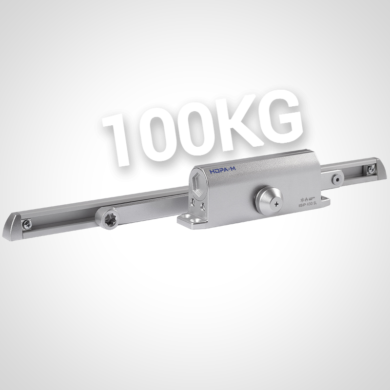 Доводчик дверной 430 Slider ISPARUS, от 40 до 100 кг, серебро