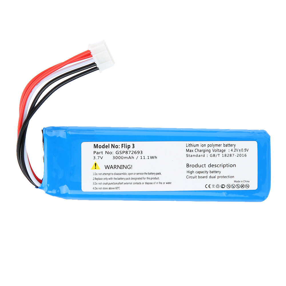 Сменная литиевая батарея DC 3.7V 3000mAh / 11.1Wh для динамика Flip 3.