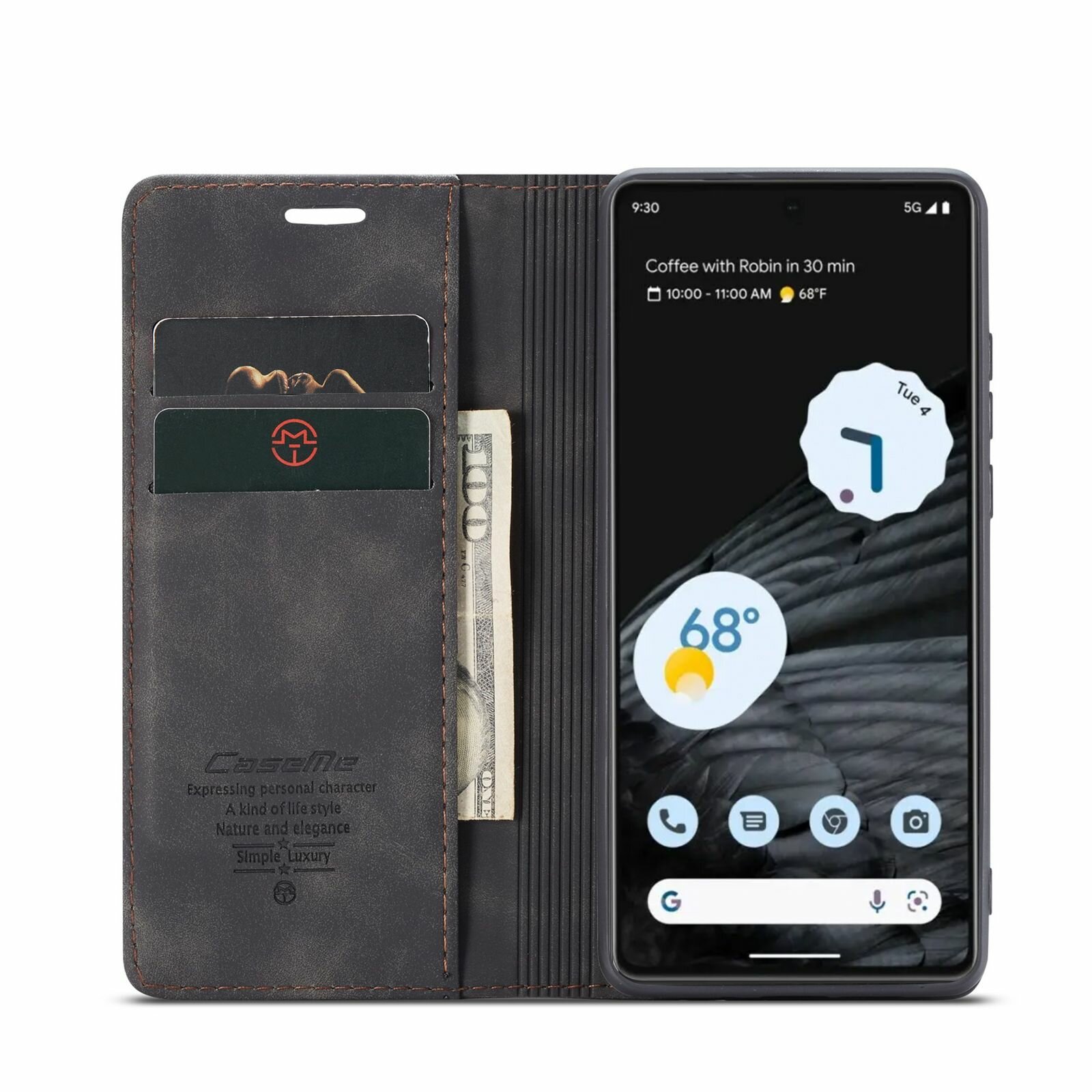 Чехол-книжка CaseMe Matte Google Pixel 7 черный