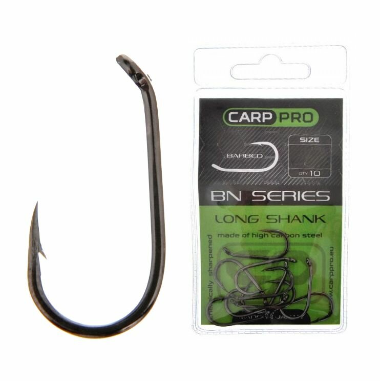 CARP PRO Крючок Black Nickel Long Shank №4 10шт