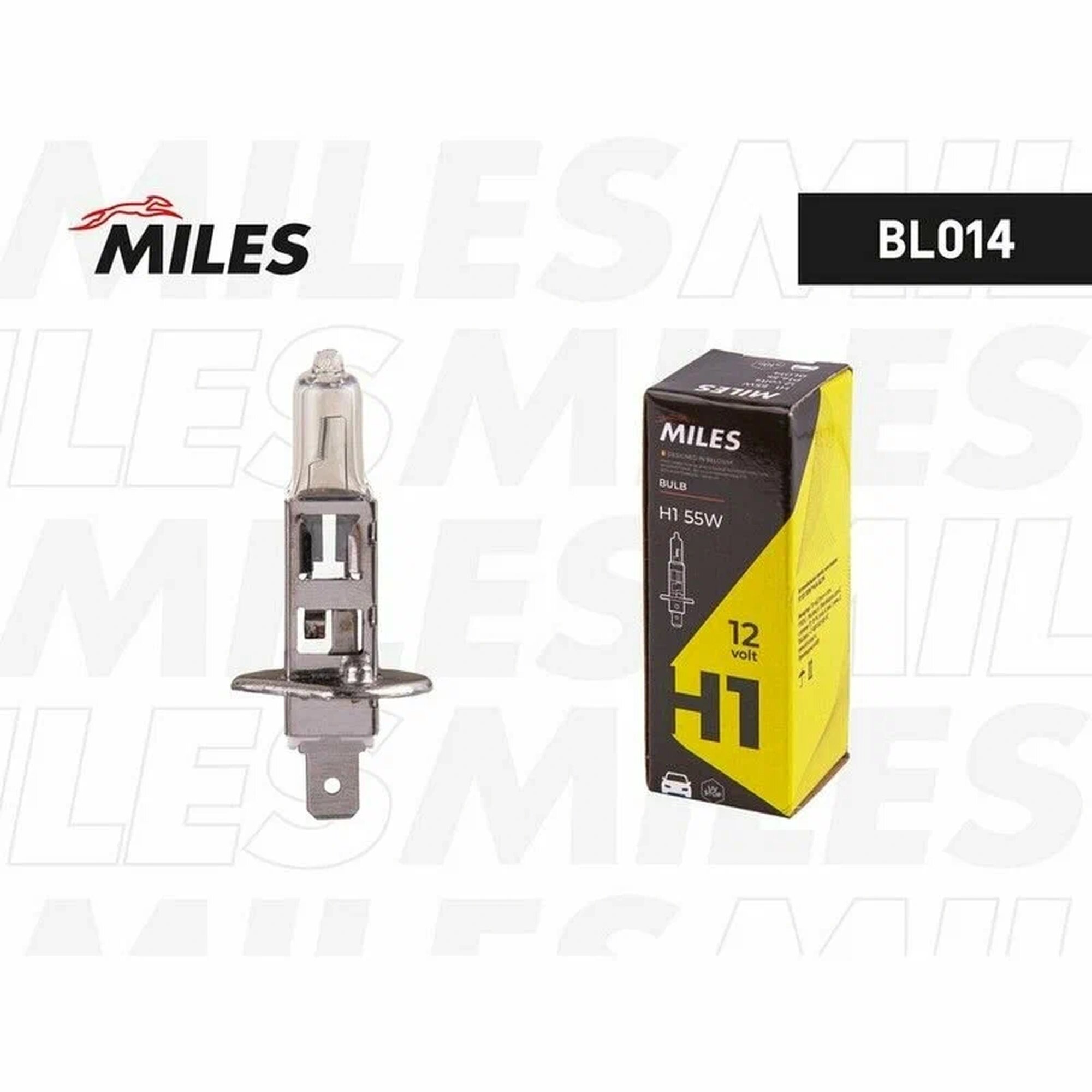 Лампа галогеновая головного света MILES BL014, H1, P14.5s, 12V, 55W (1 шт.)