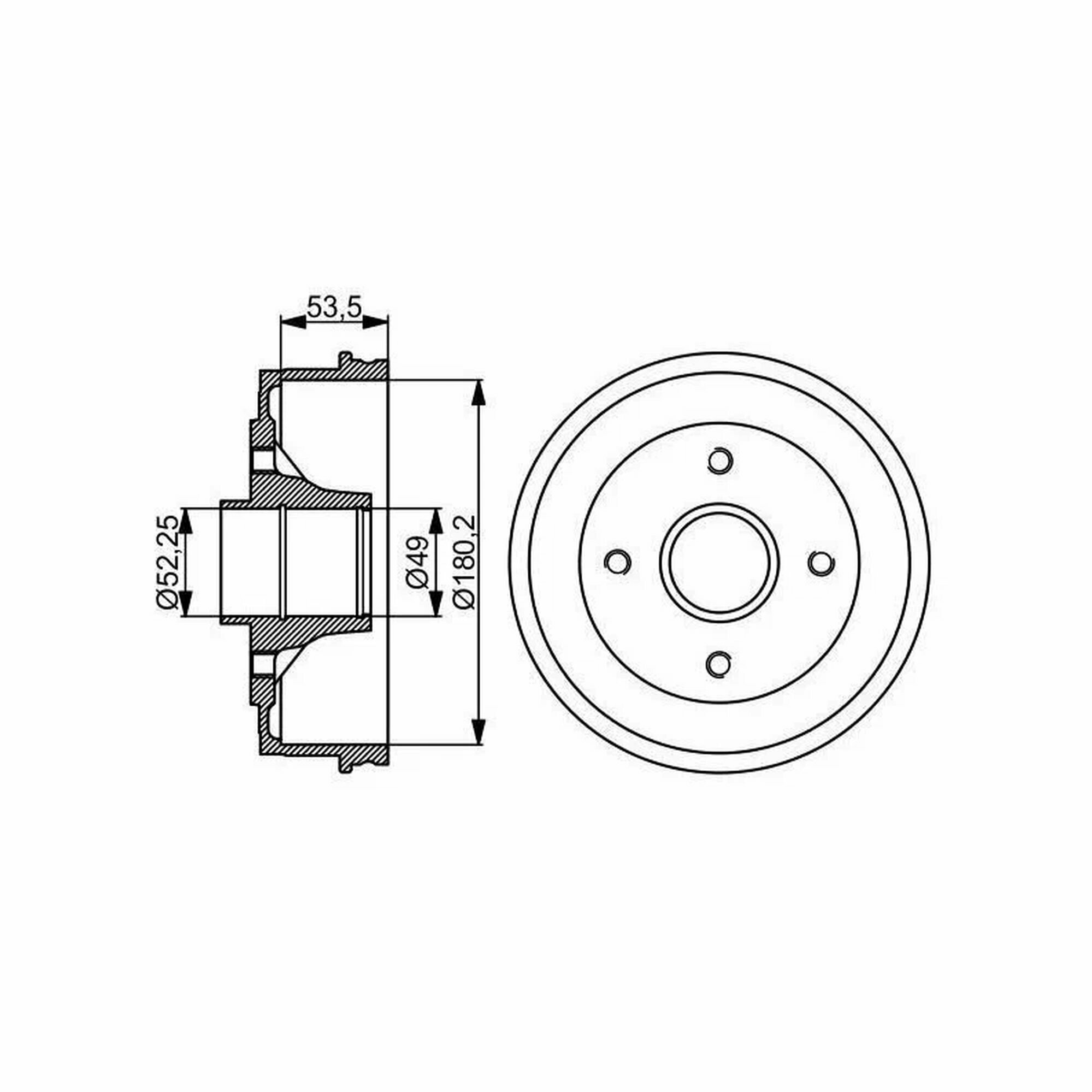 Тормозной барабан BOSCH 0986477061, для легковых автомобилей