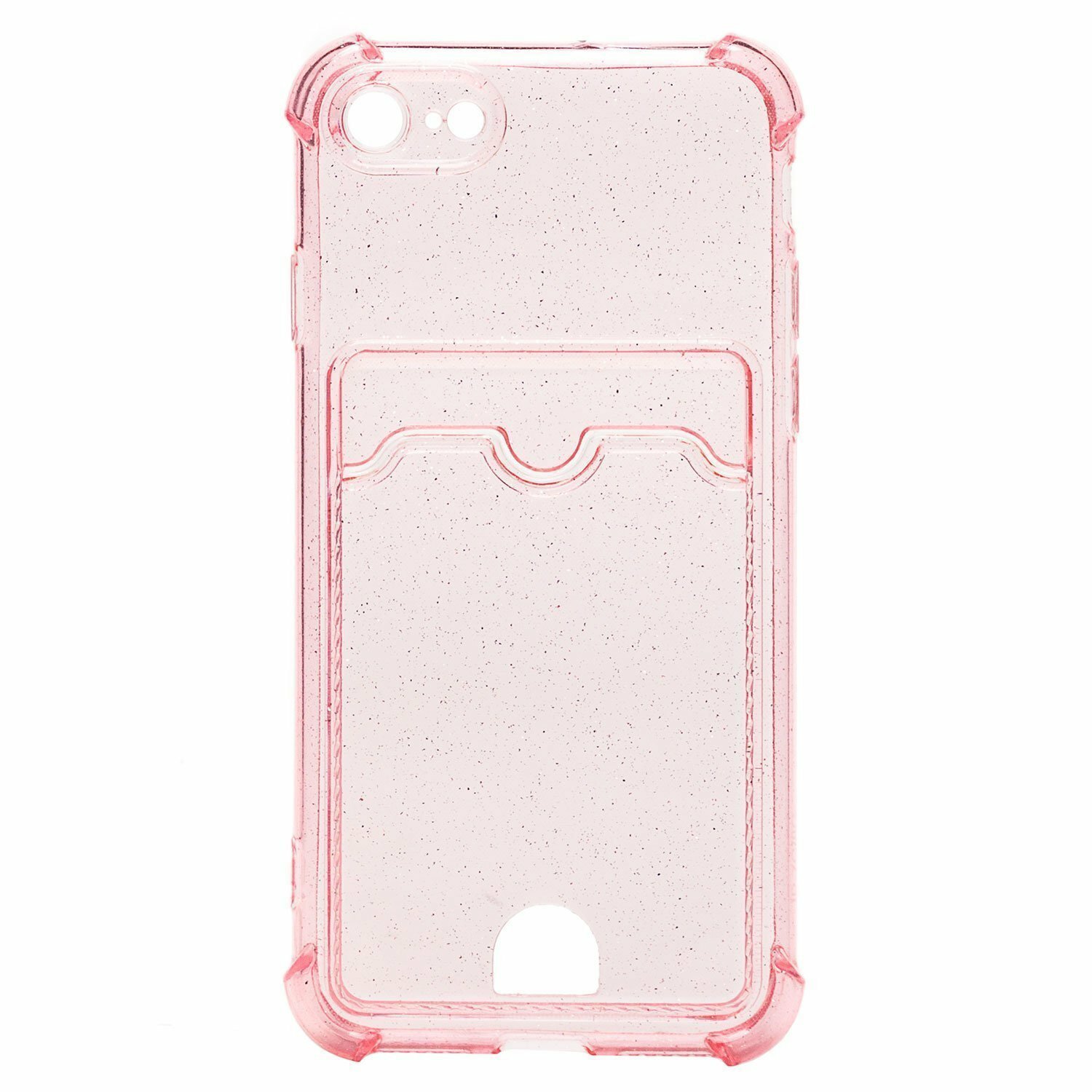 Чехол-накладка для Apple iPhone SE 2020 (розовый) - SC300 с картхолдером