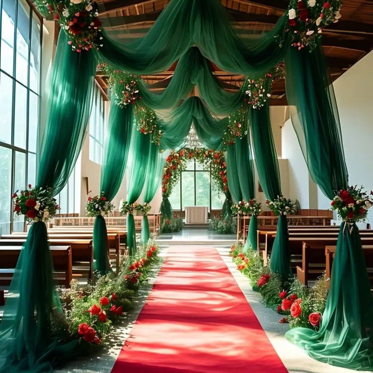 Gauze свадьба сетки открытый свадьба партия украшение фон свадьба арка стул занавес сетки