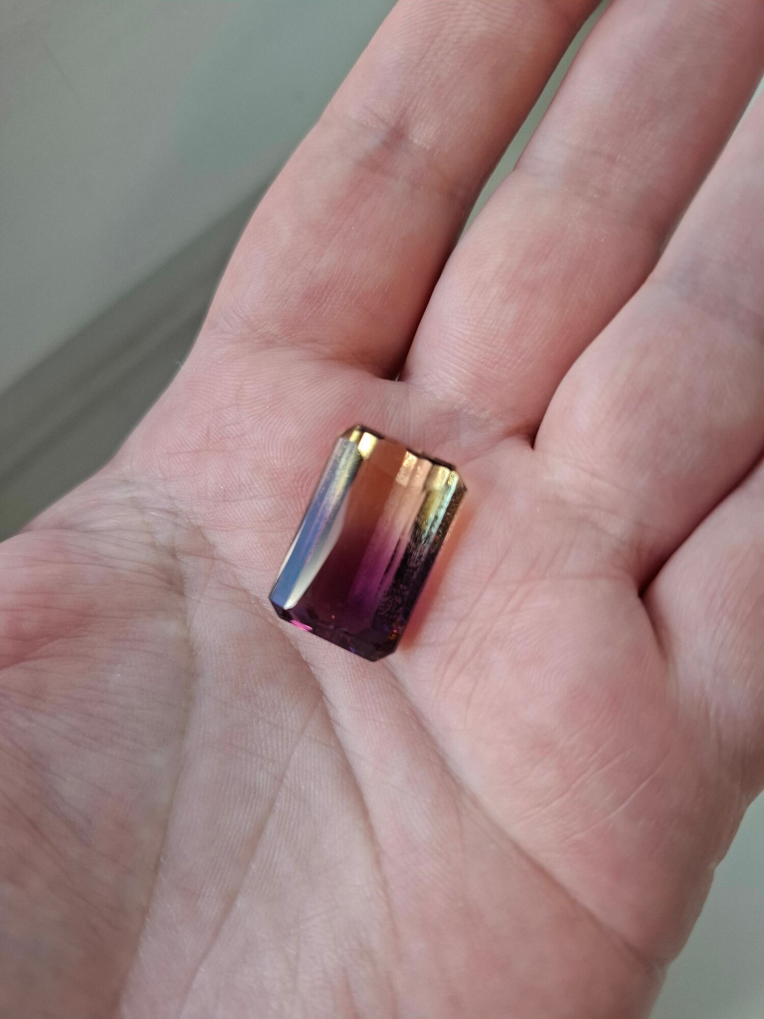 Аметрин, 23ct, Боливия, желто-фиолетовый, натуральный камень