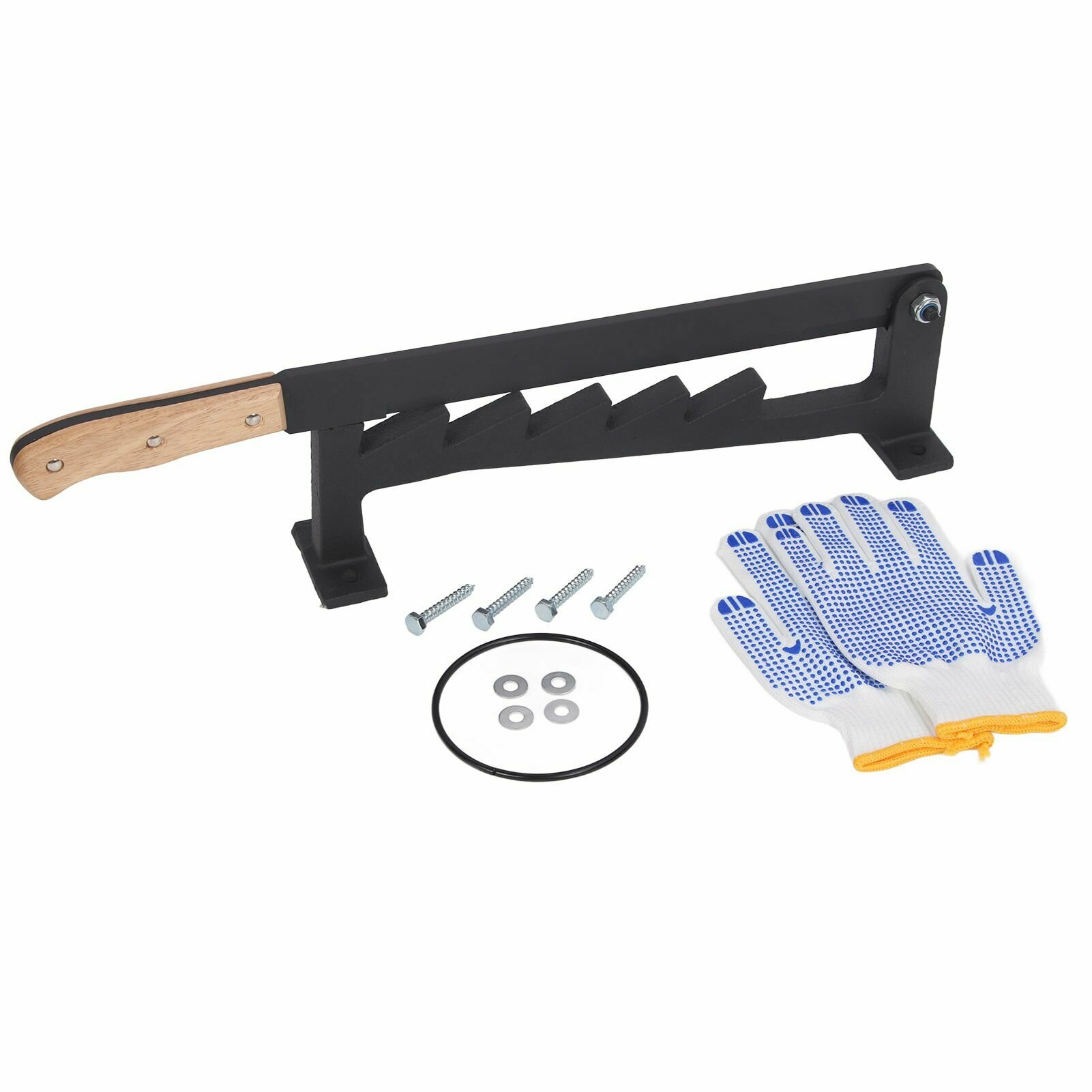 Настенный дровокол для хвойных пород с перчатками