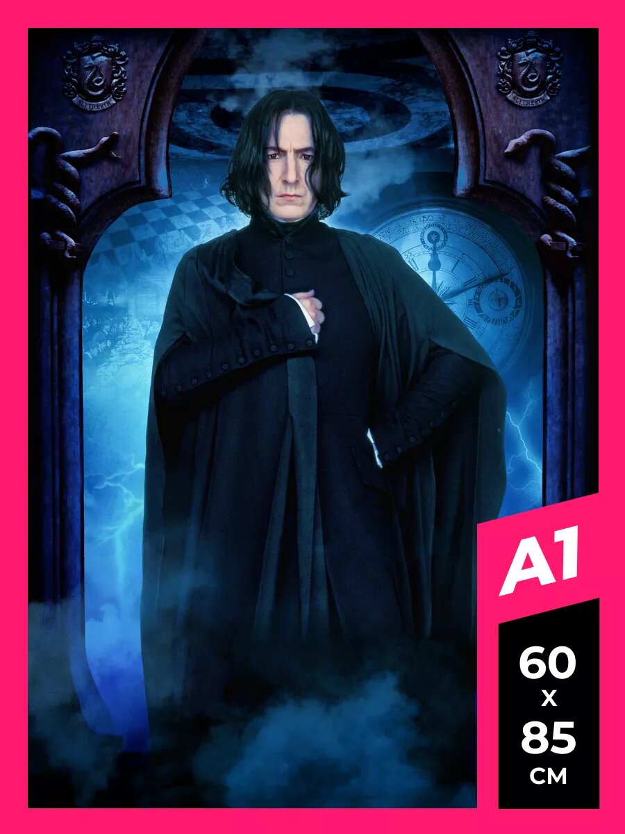 Постер Гарри Поттер плакат Портрет Северус Снегг Герои, матовая фотобумага премиум качества