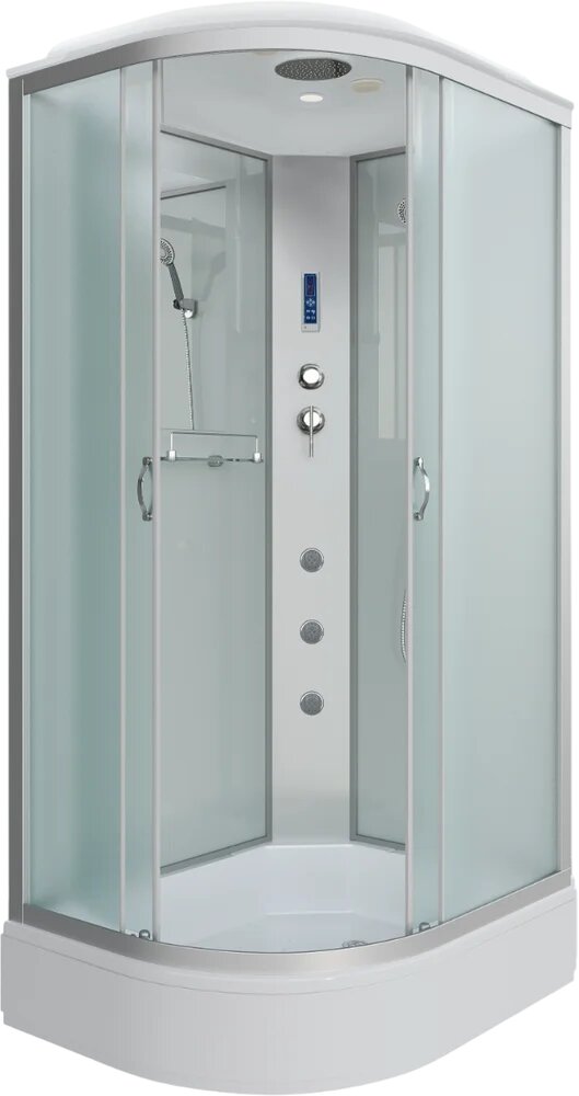 Душевая кабина Niagara Classic NG-33084-14RF стеклянная, 100x80, гидромассажная, с радио, закрытая (с крышей), с матовым стеклом средний поддон с вентиляцией с освещением с функцией тропический душ