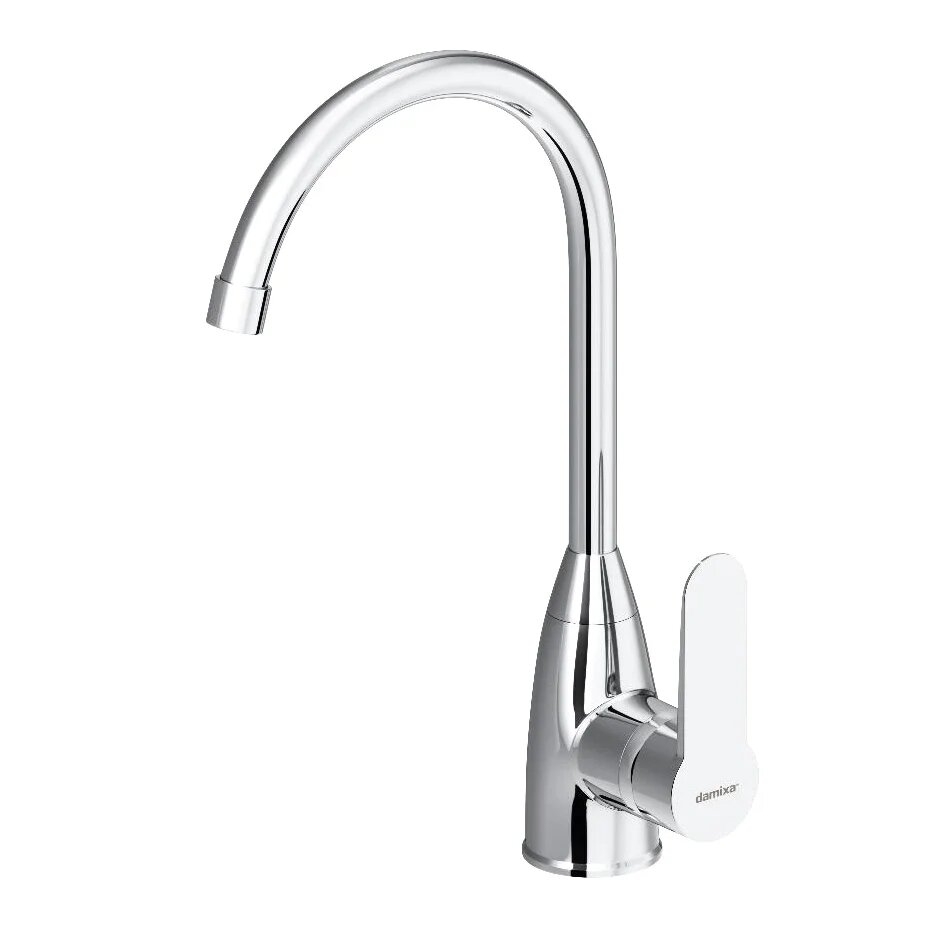 Смеситель для кухни Damixa Neptune DX408000000 с поворотным изливом, хром, глянцевый, однорычажный, с керамическим картриджем