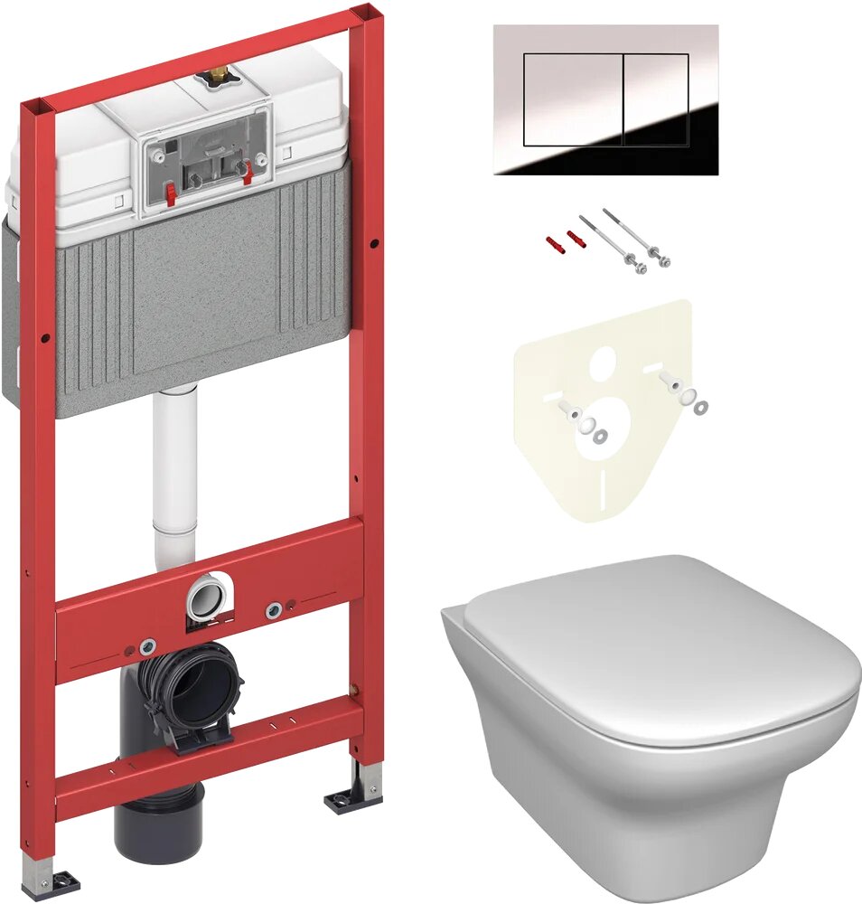 Комплект 2 в 1 Унитаз подвесной Jacob Delafon Vox / Инсталляция с кнопкой TECE Now 9400412