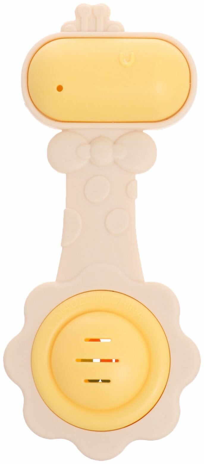 Игрушка-погремушка с прорезывателем "Жирафик", первая игрушка для малышей, силиконовая погремушка, детская шумелка, развиваем моторику, зрение и слух, от 0 месяцев