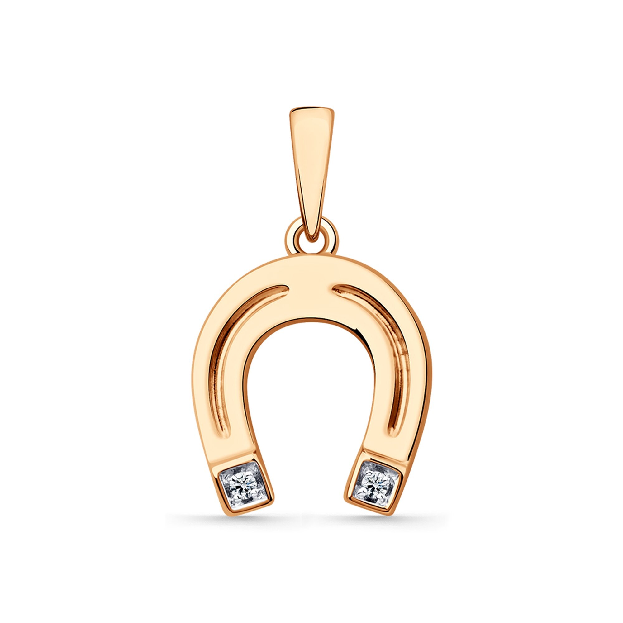 Подвеска Diamant online, красное золото, 585 проба, фианит