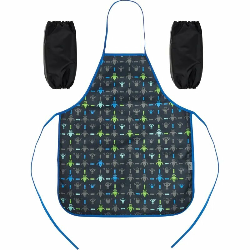 Фартук для труда Комус Класс Robot черный паттерн, нарукавн,535x445, ФН 41-20, 1716521