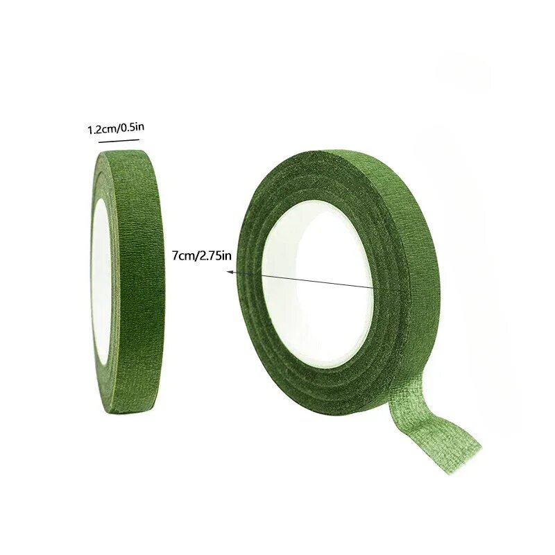 Зеленые красивые цветочные ленты, 18-метровые бумажные липкие ленты, обертка с розами, лента для цветочной композиции