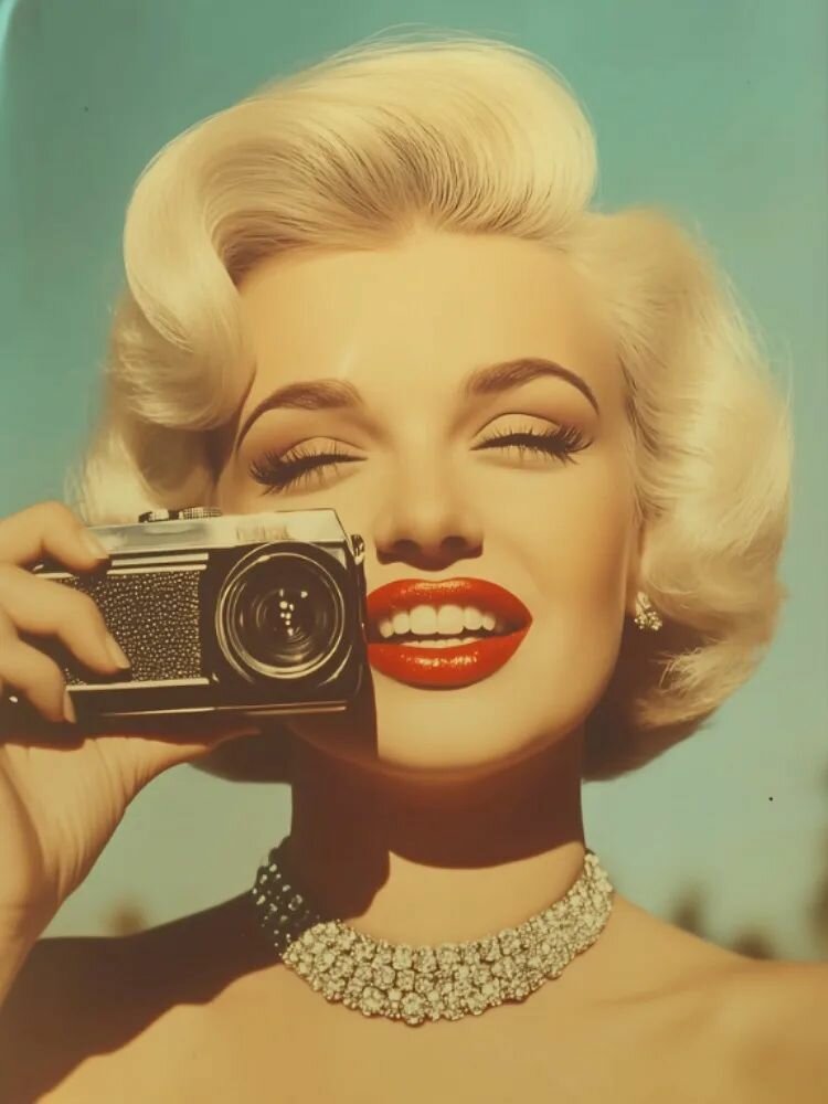 Алмазная картина "Монро" алмазная огранка 40х50 см,40X50CM, белый