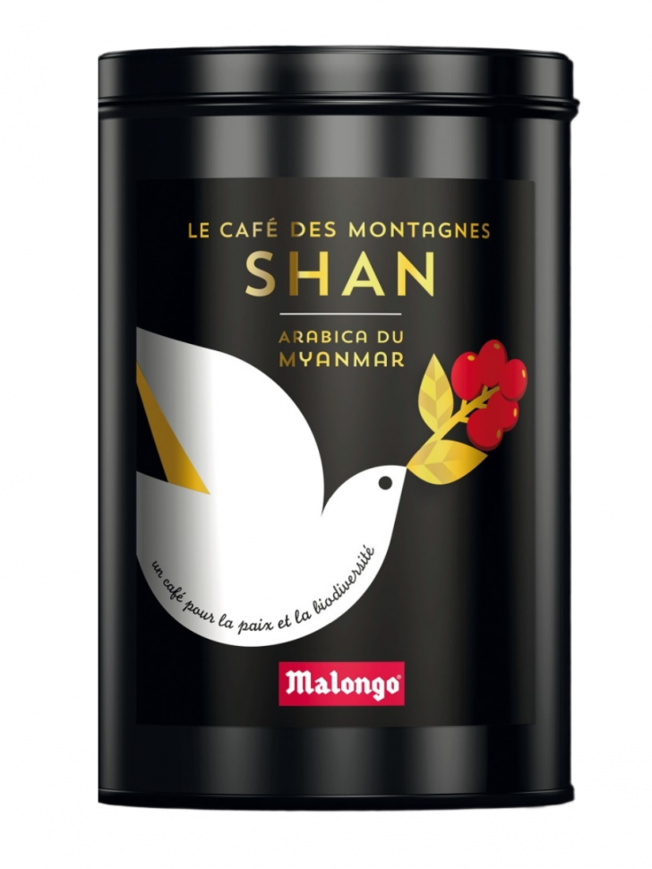 Malongo Shan Arabica du Myanmar кофе молотый в жестяной банке 250г