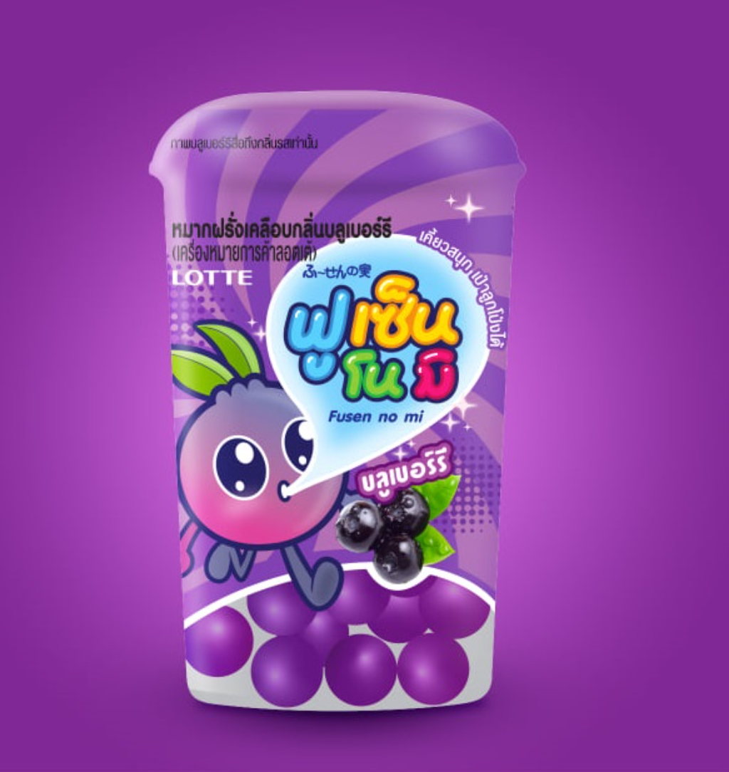 Жевательная резинка фусэн-но МИ драже со вкусом голубики 15 г, Япония