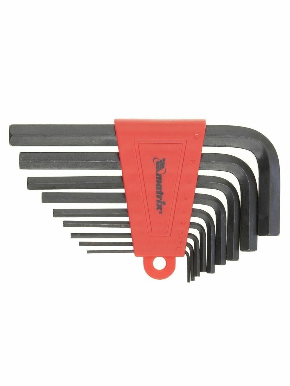 Набор ключей имбусовых HEX, 2.0-12 мм, CrV, 9 шт, удлиненные Matrix 11227