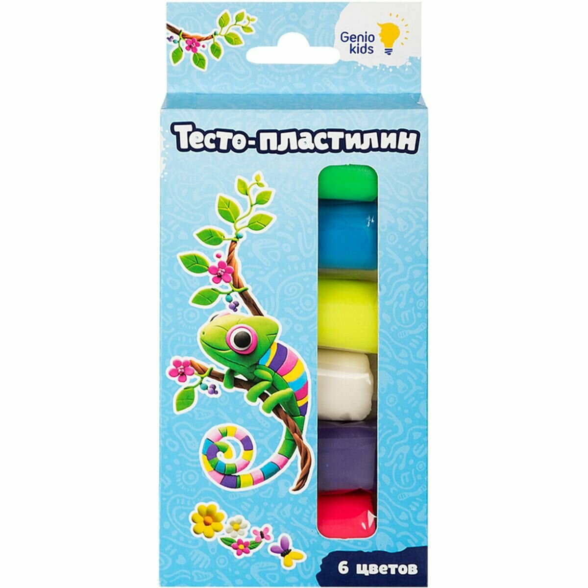 Набор для лепки Genio Kids, 6 цветов "тесто-пластилин", 180г (TA1090), 38 уп.