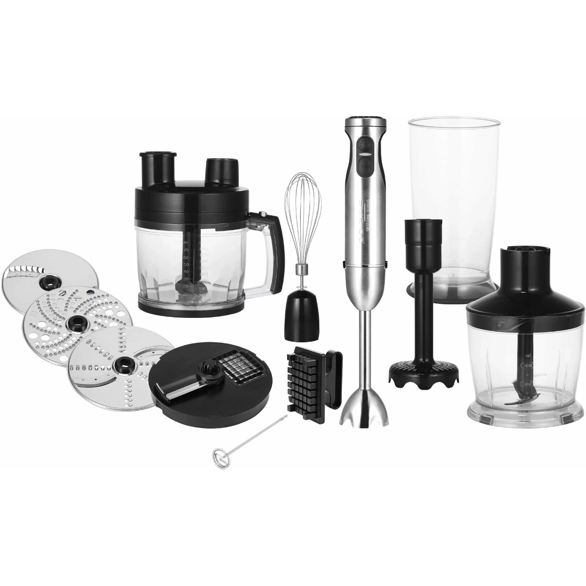 Блендер погружной Polaris PHB 1637AL CUBE нержавеющая сталь/черный, мощность 1600Вт