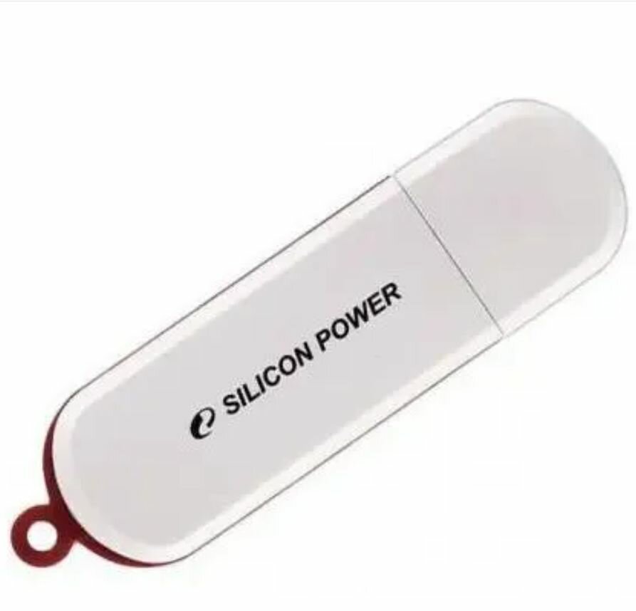Память USB Flash 64 ГБ SILICON POWER LuxMini 320 (SP064GBUF2320V1W) - USB 2.0, USB Type-A, вид закрывания - Колпачок, Пластик